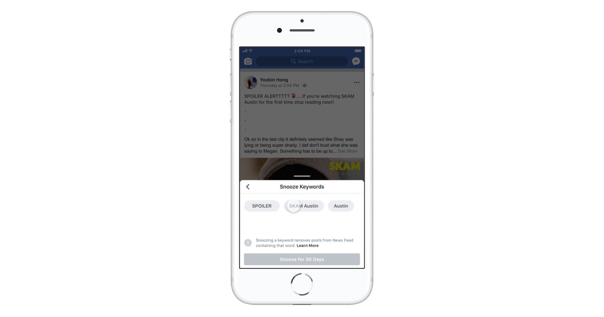 Facebook Launches Keyword Snooze To Help Avoid Spoilers