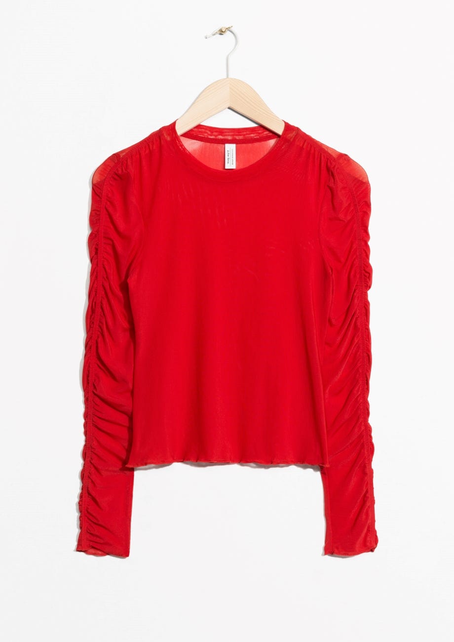 & Other Stories + Gathered Sleeve Top