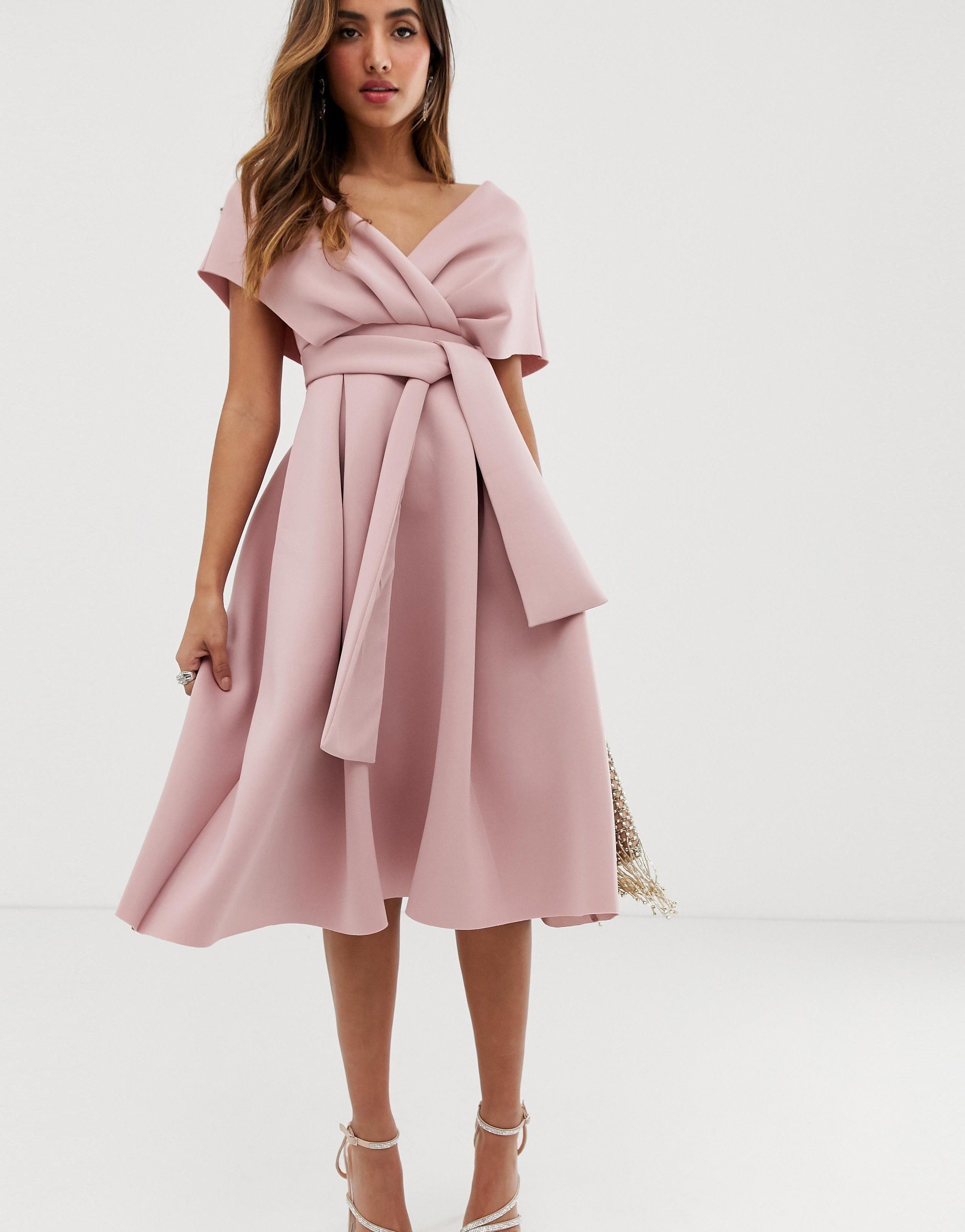 ASOS DESIGN + Fallen Shoulder Prom Dress