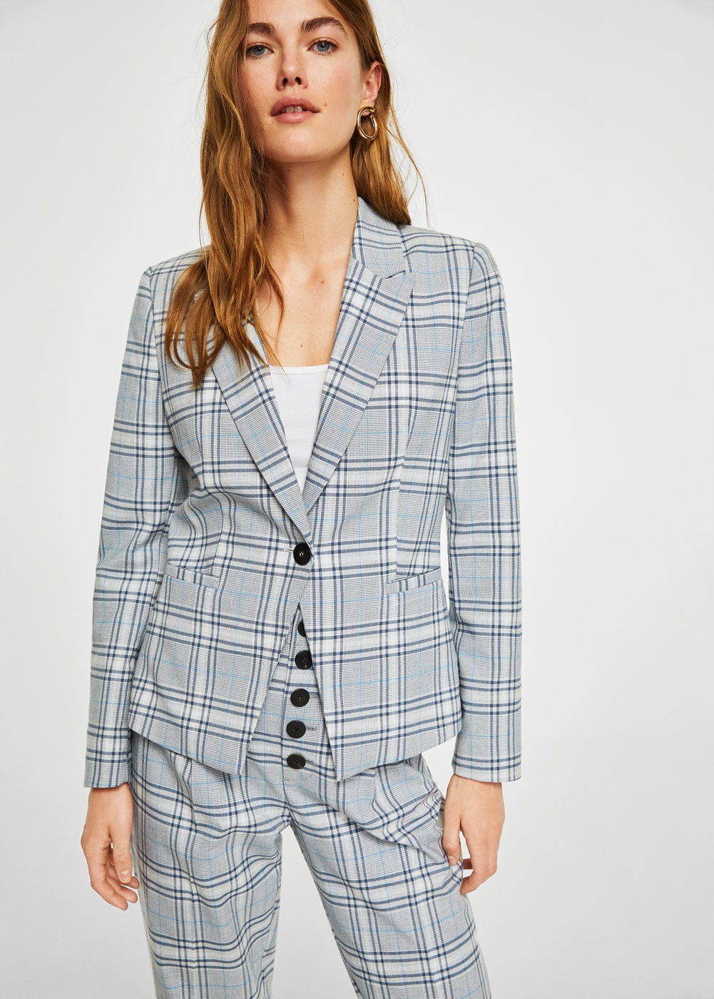 Mango + Check Structured Blazer