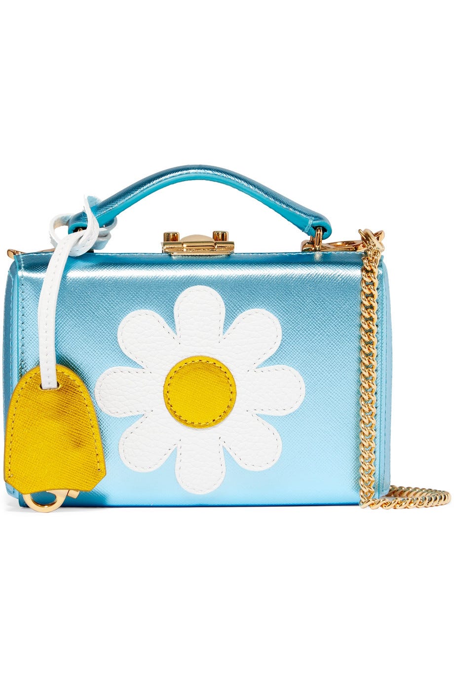 Mark Cross + Grace Mini Metallic Textured-leather Shoulder Bag