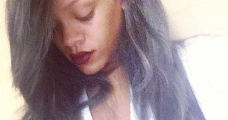 Rihanna Dyes Hair Gray Instagrams Ombre Look