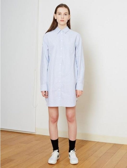 Locle by Low Classic + Spring Button Shirts Dress Blue
