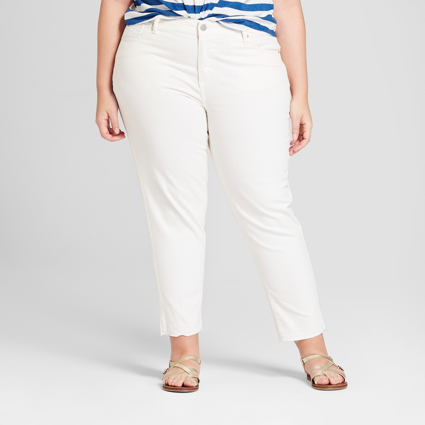 Universal Thread + Plus Size Released Hem Boyfriend Crop Jeans