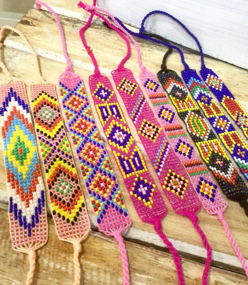 RosaAzulCrafts + Seed Beaded Friendship Bracelets