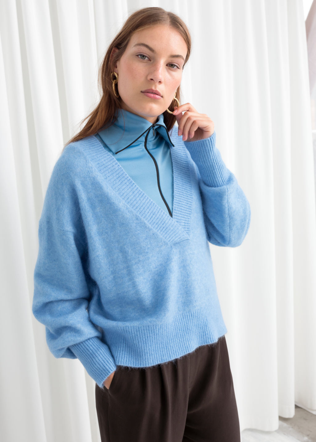 & Other Stories + Plunging V-Cut Sweater