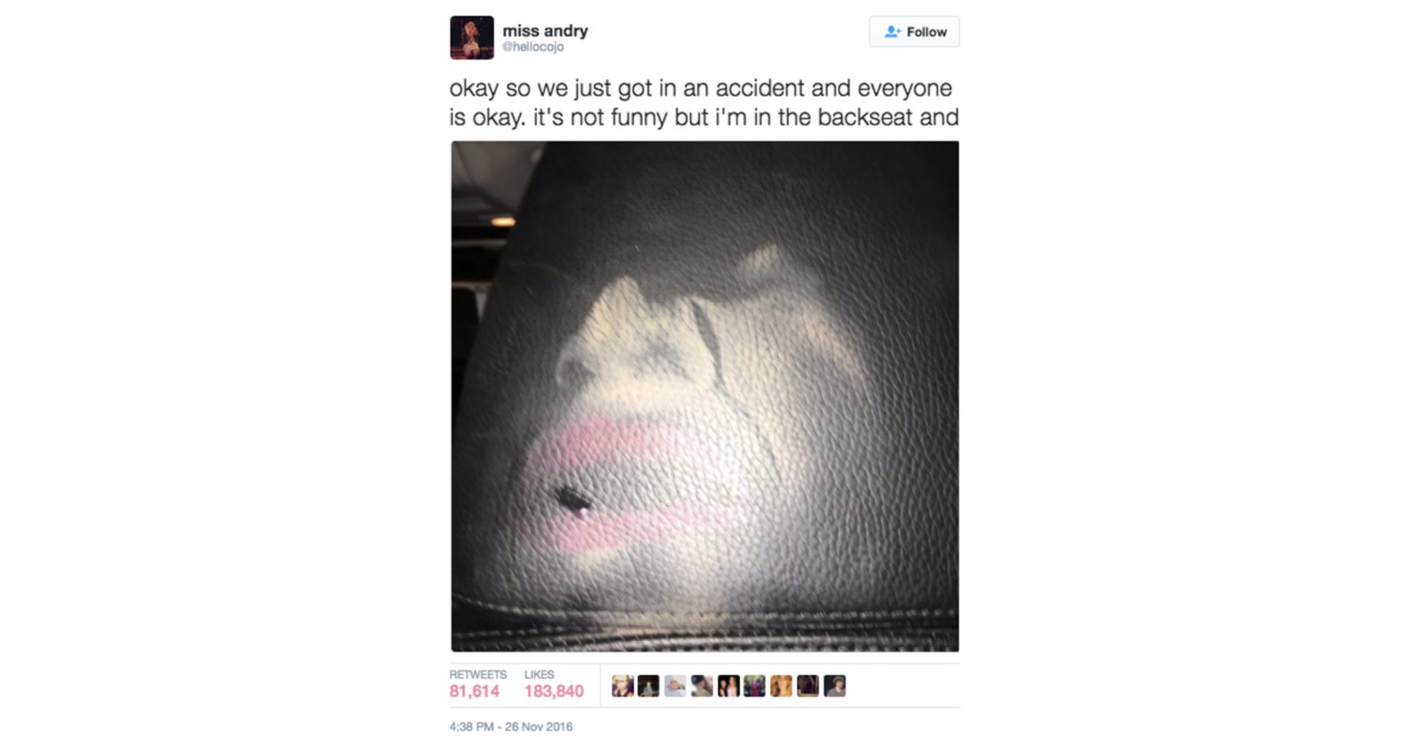 Viral Tweet Makeup Imprint Car Photo Twitter Reaction