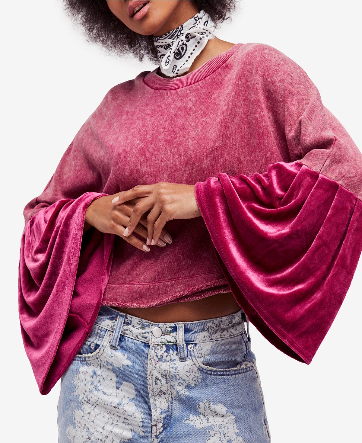 Free People + Sleeves Glorious Sleeves Cropped Cotton Sweater