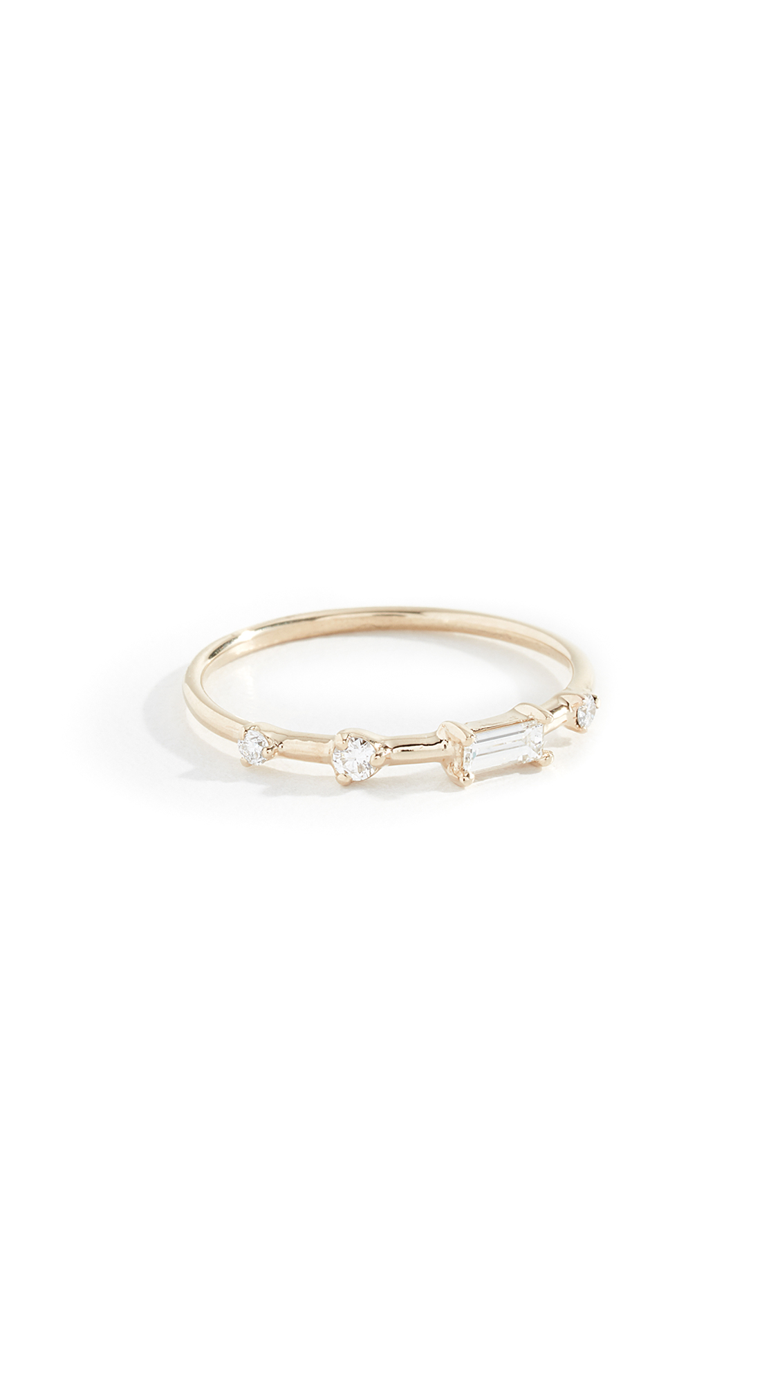 WWAKE + 14k Four Step Baguette Ring