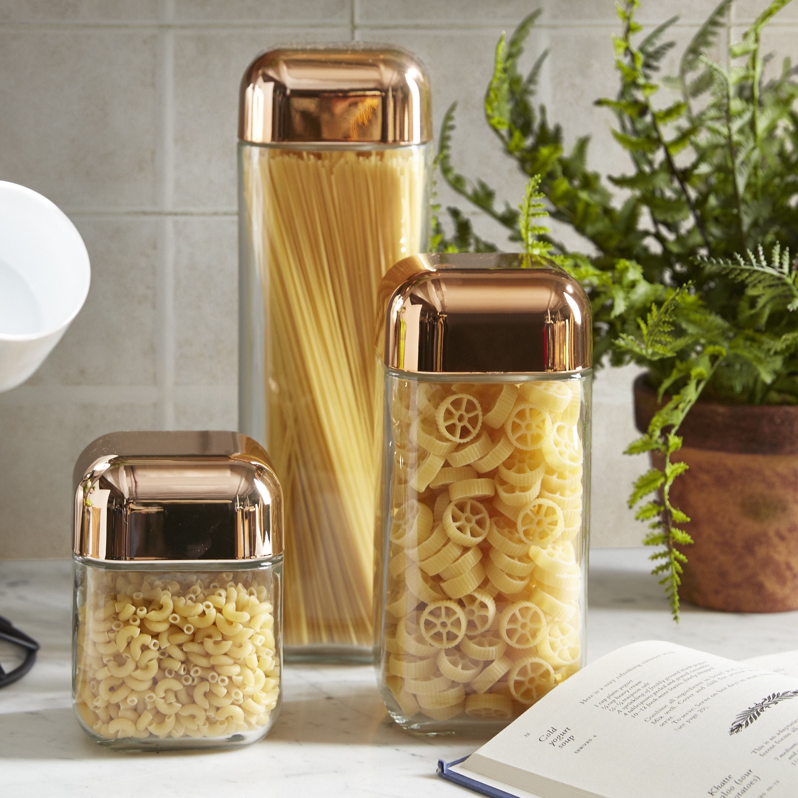 Mint Pantry + Trillium 3 Piece Storage Jar Set