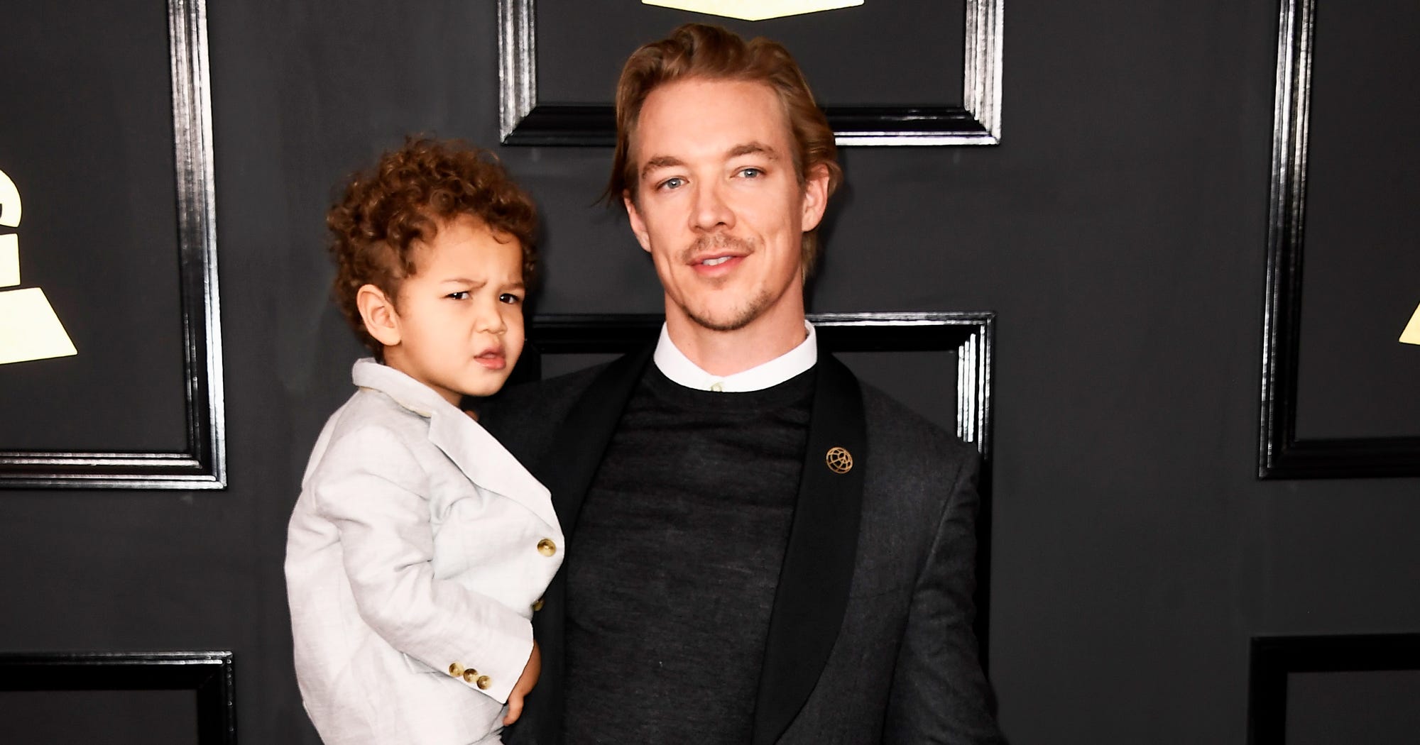 Diplo Grammys Red Carpet With Children MIA Kids
