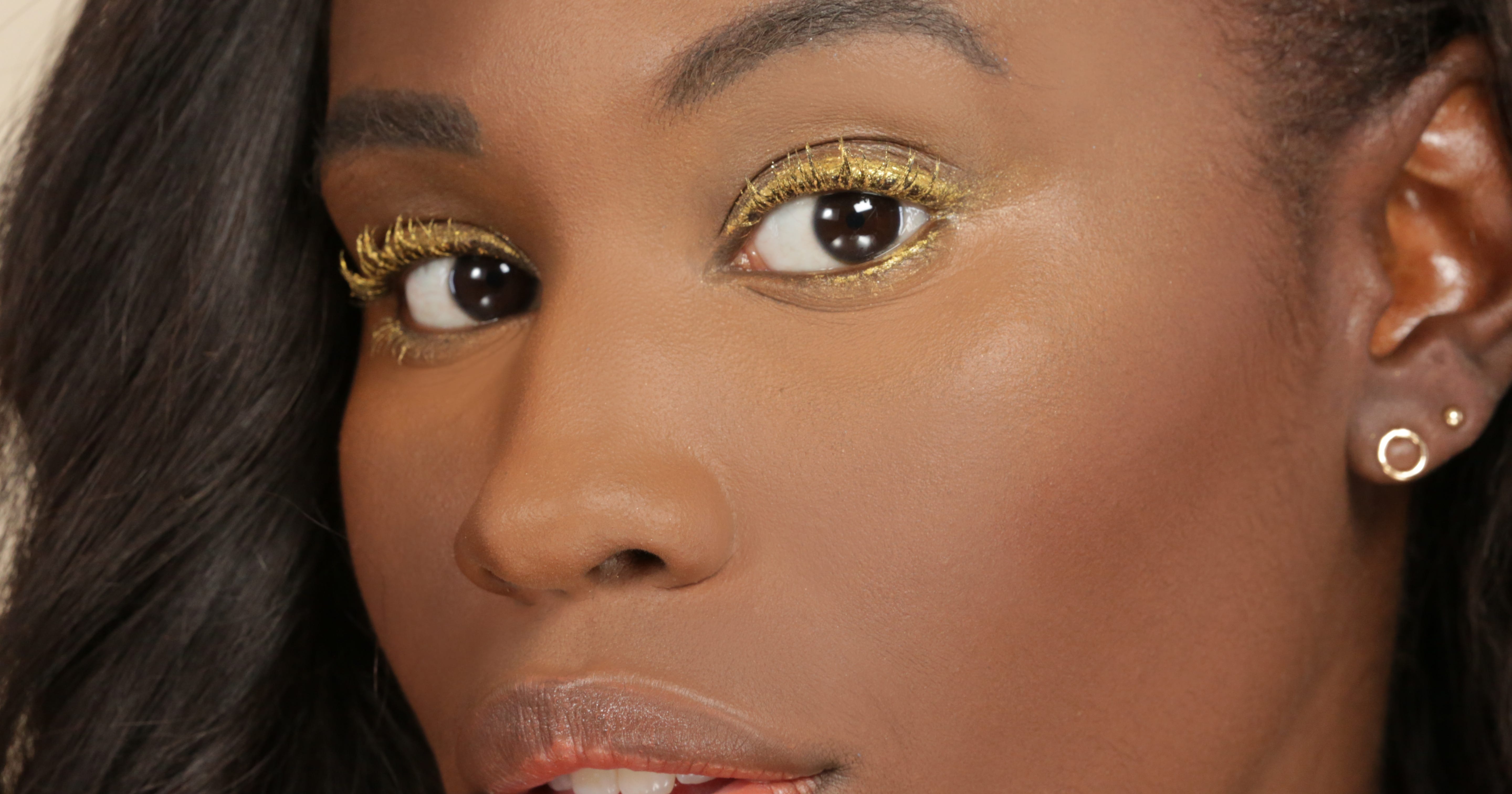 Gold Eye Makeup Tutorial - Brighten Eyes Liner Shadow