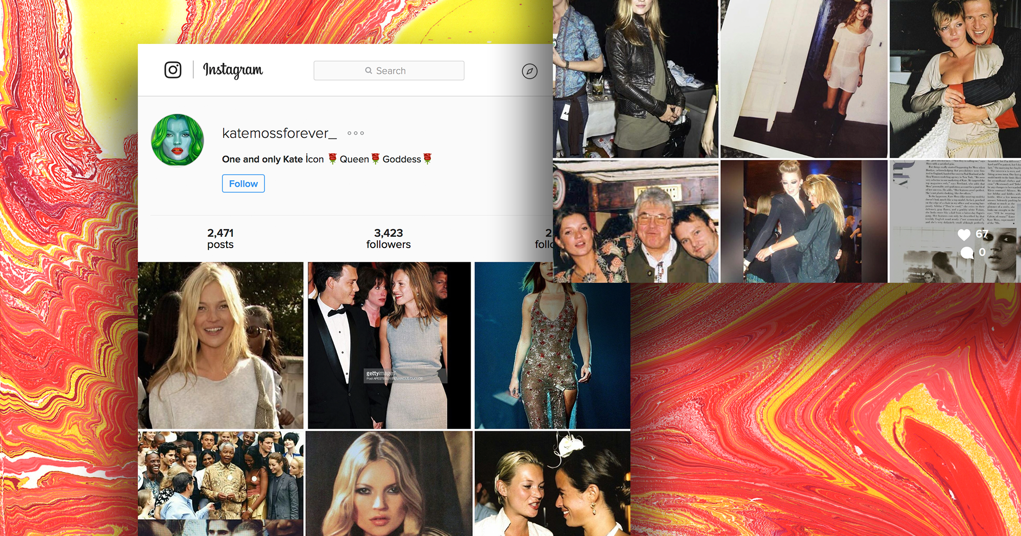 Die besten Instagram-Accounts um Kate Moss
