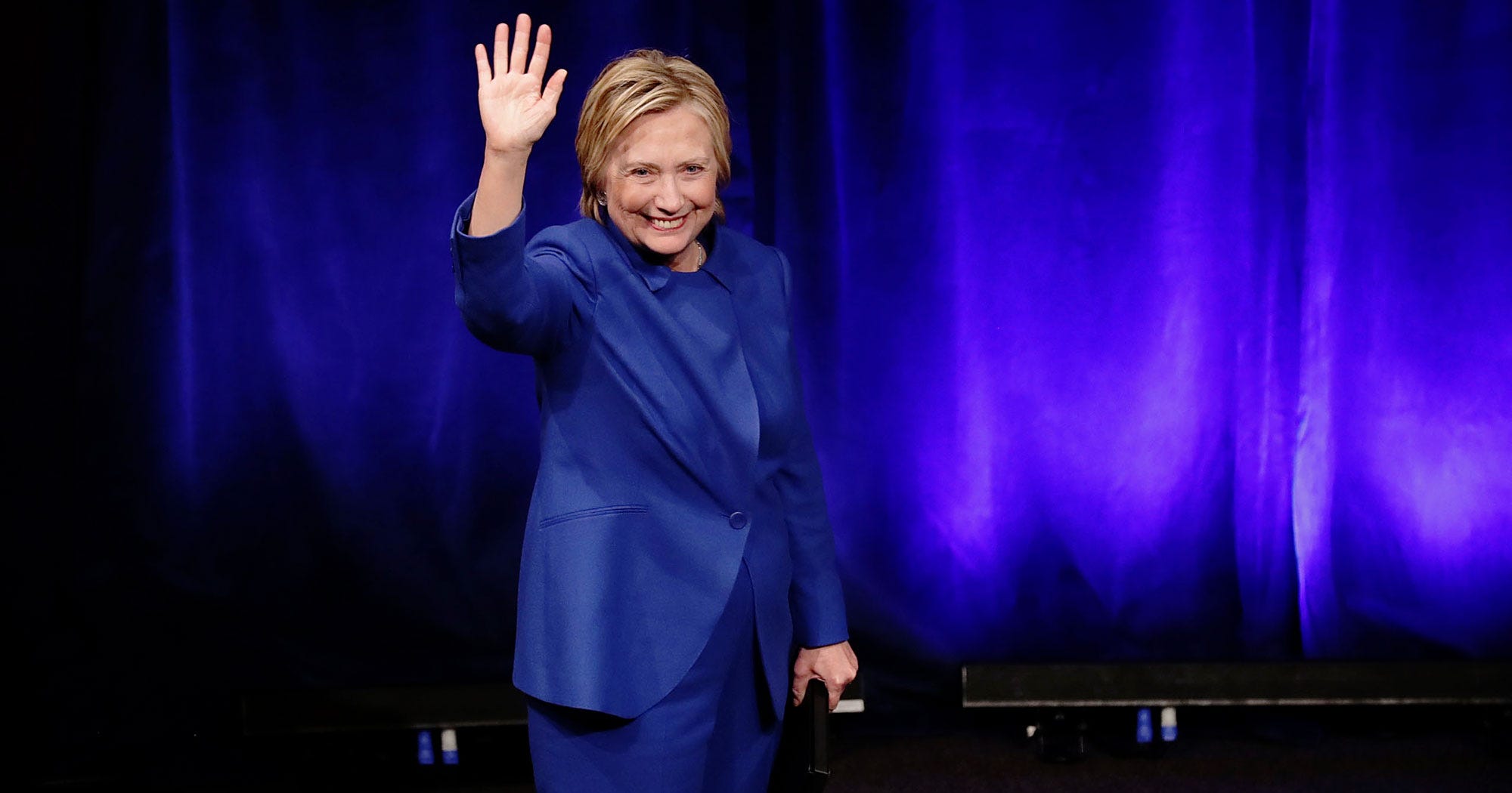 Hillary Clinton Speech Blue Pantsuit Meaning Makeup