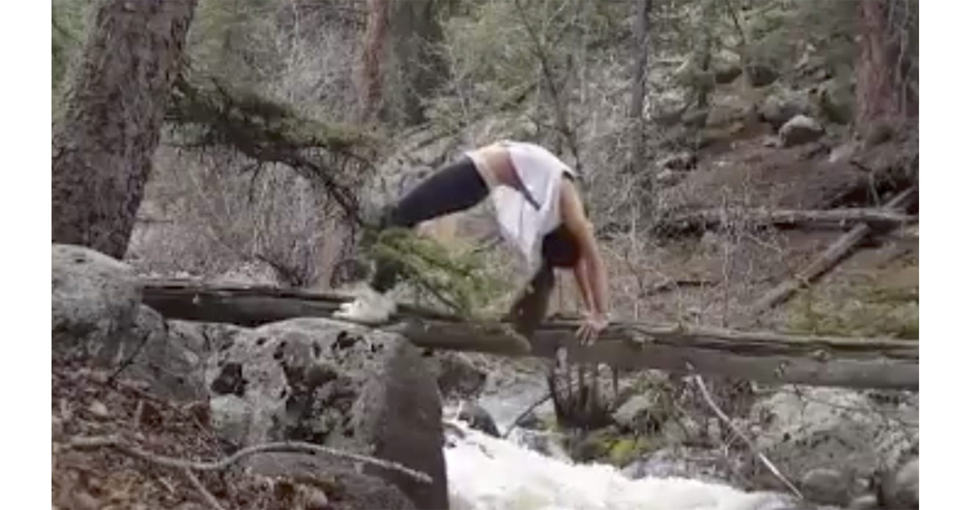 Funny Yoga Stunt Fail Video, Woman Falls Into River
