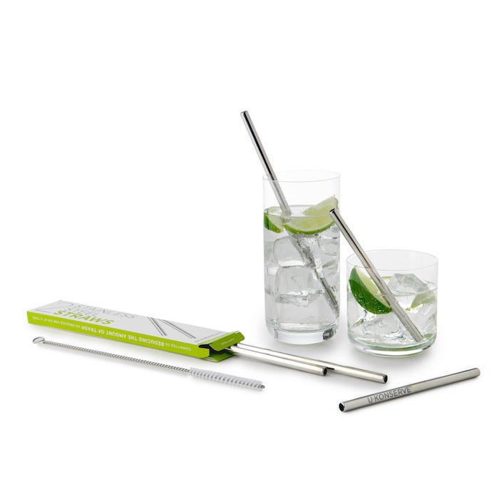 U Konserve + Reusable Stainless Steel Mini Straws – Set of 4