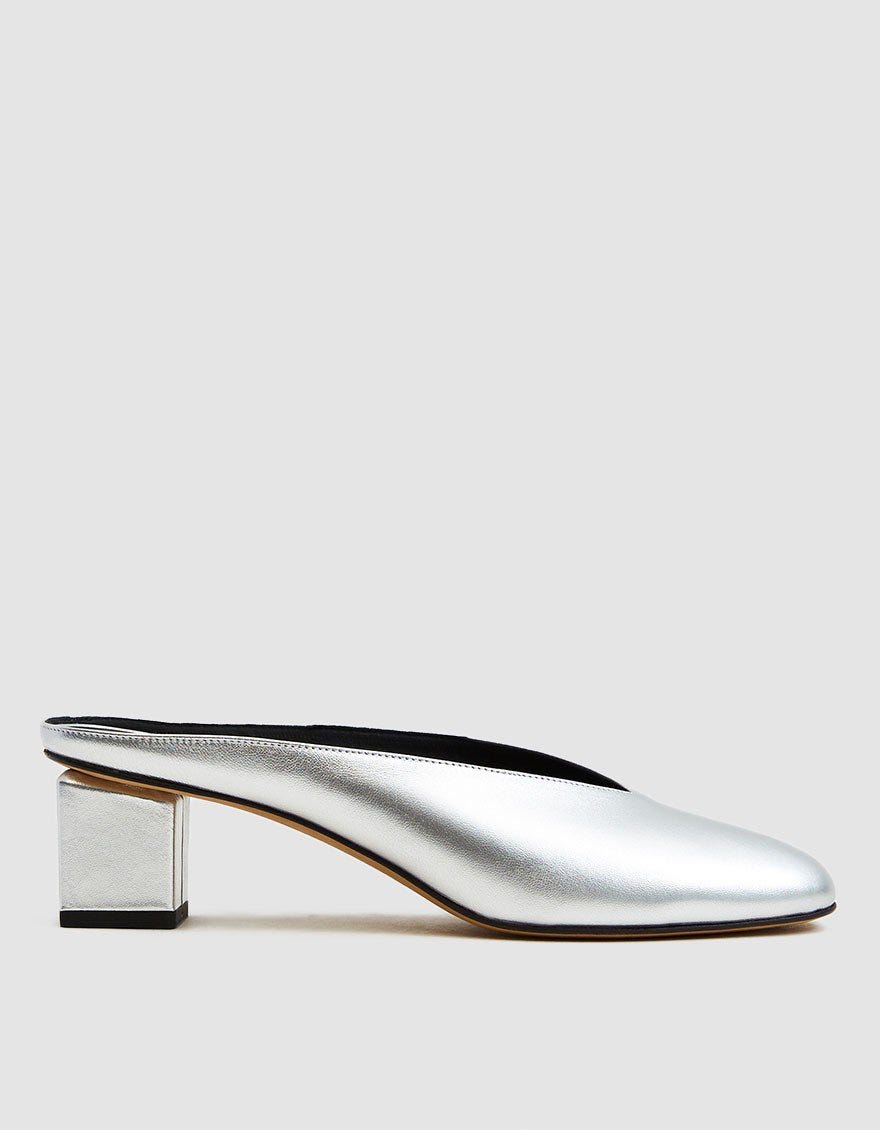 Gray Matters + Mildred Heeled Mule in Argento