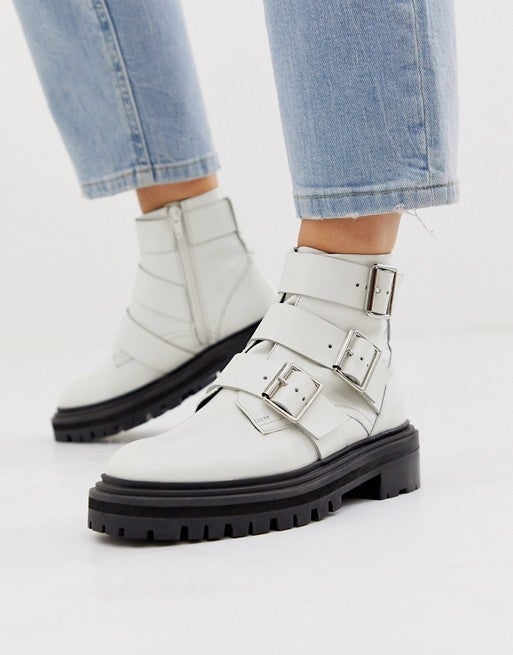 ASOS DESIGN + Aviate Leather Biker Boots