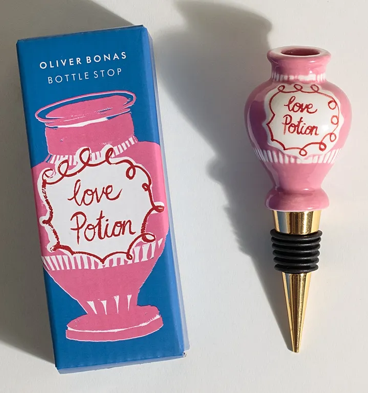 Oliver Bonas + Love Potion Pink Bottle Stop