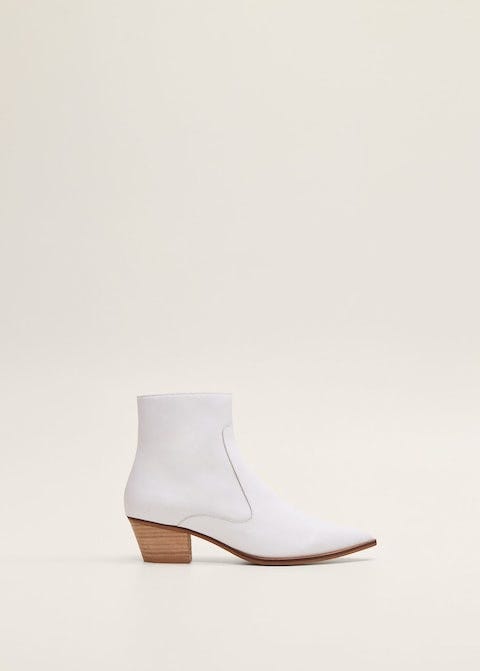 Mango + Leather Cowboy Ankle Boots