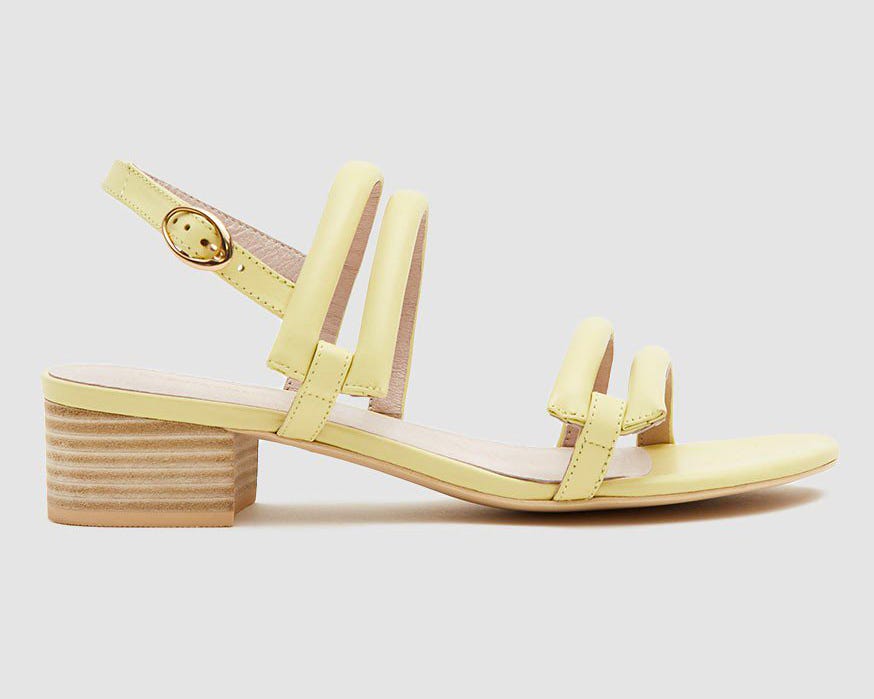 Intentionally Blank + Heeled Sandal in Lemon
