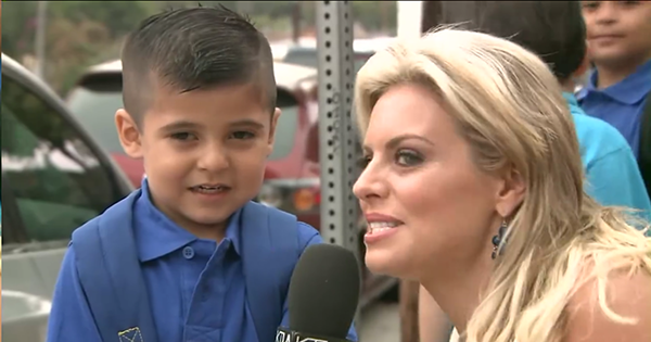 Reporter Makes Little Boy Cry First Day Of School