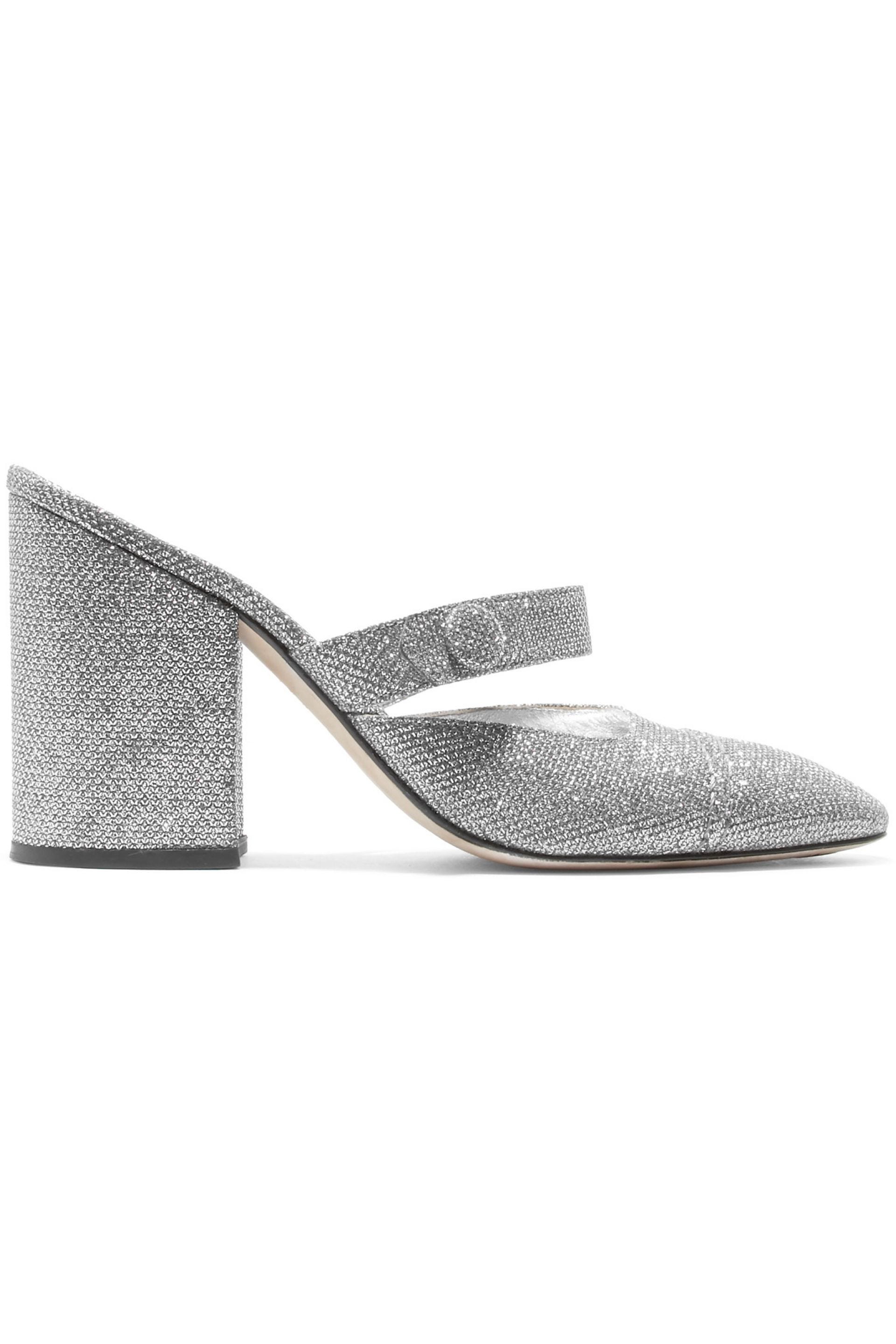ALEXACHUNG + Glittered Mesh Mules