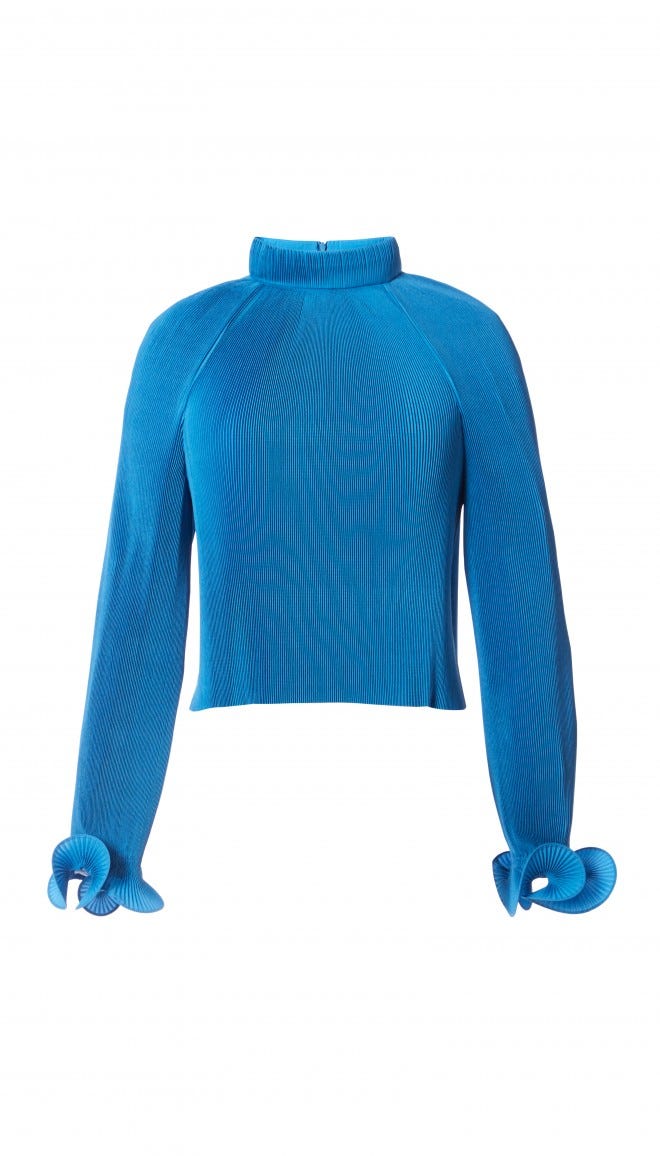 Tibi + Pleated Cropped Top