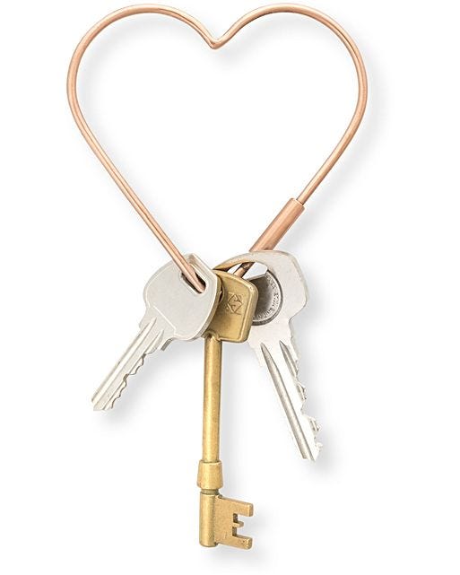 Oliver Bonas Heart Metal Keyring
