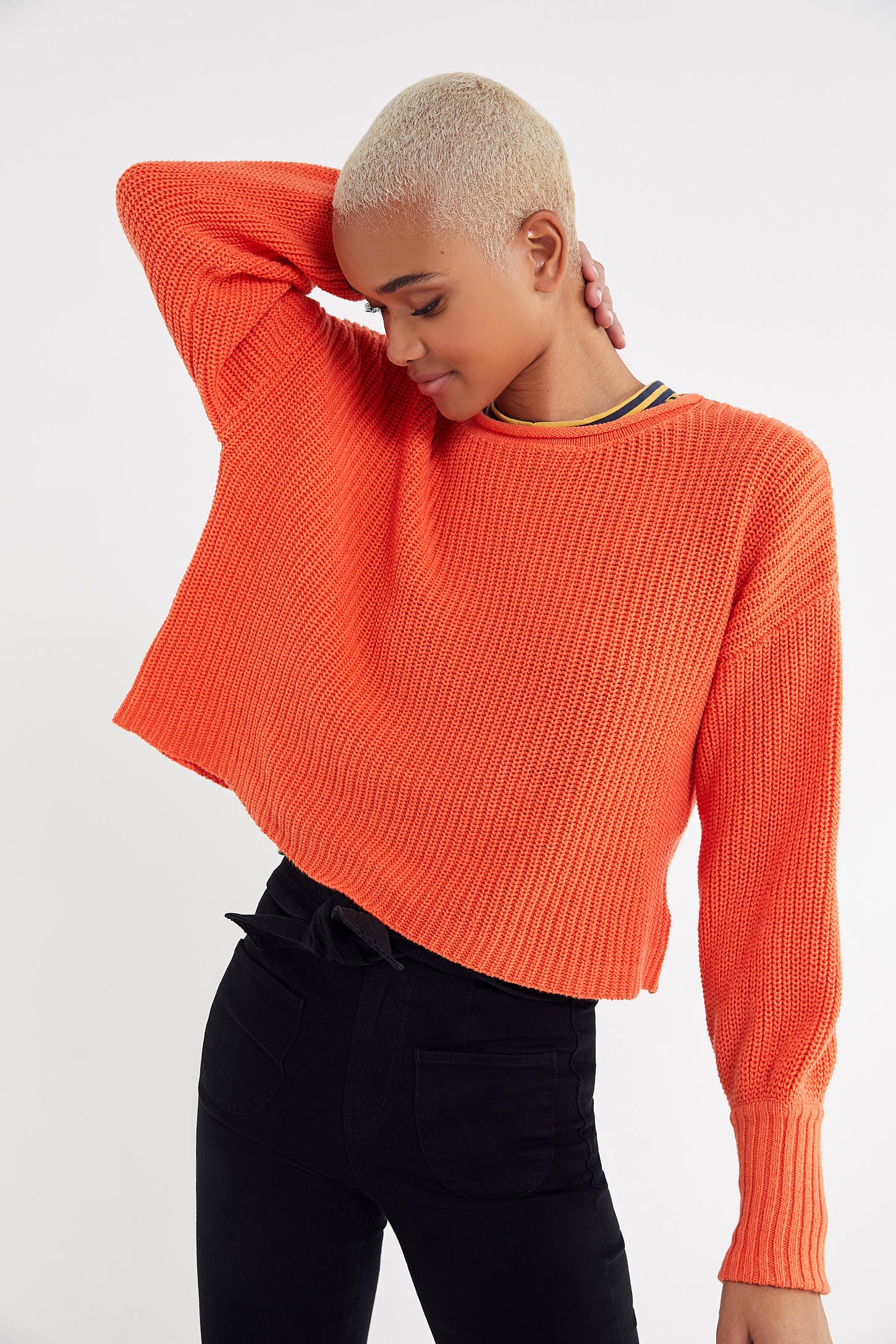UO + Paxton Shrunken Wide-Neck Sweater