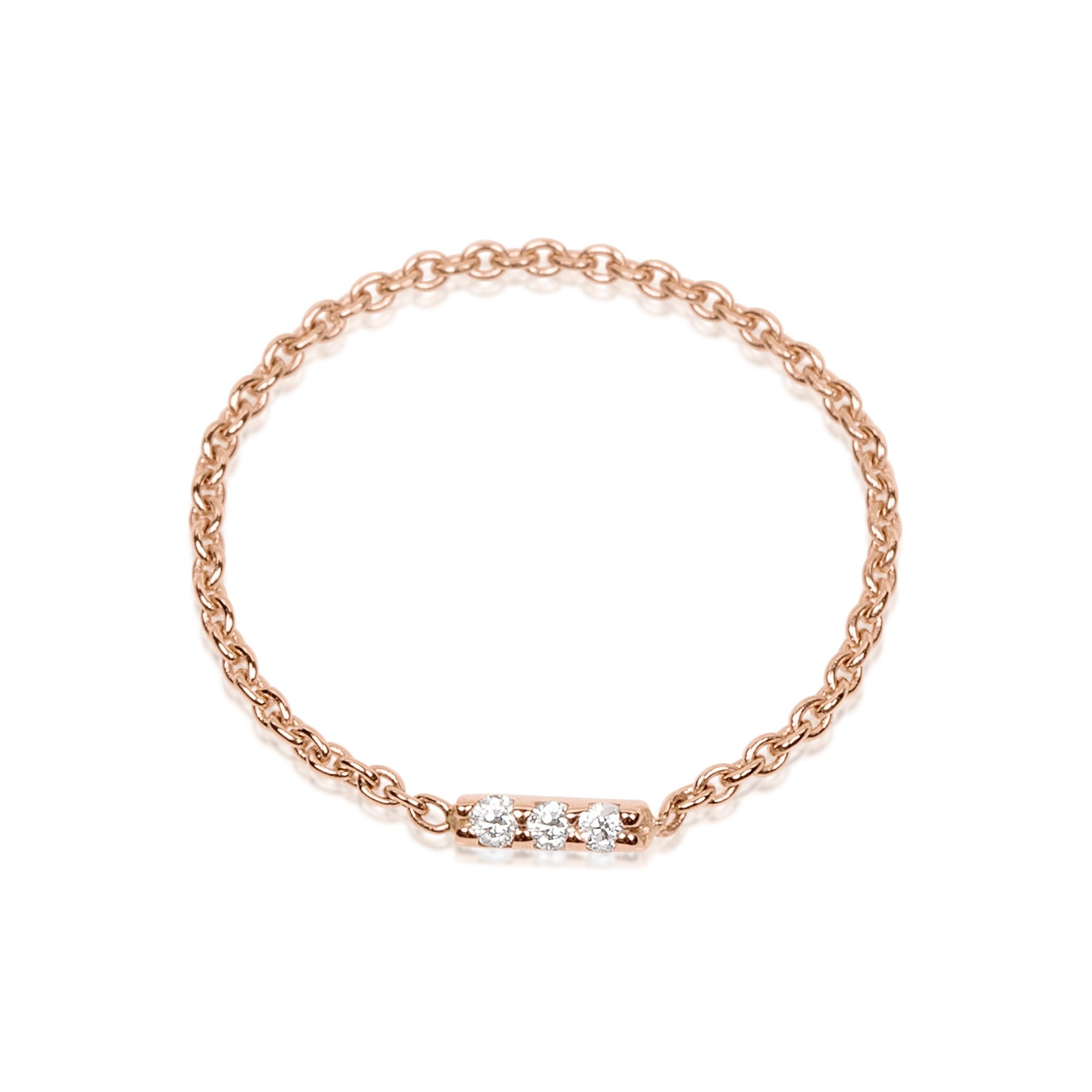 Vale Jewelry + 3-Diamond Bar Chain Ring