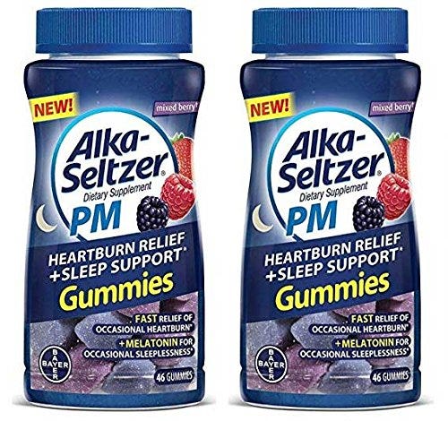 Alka Seltzer + Heartburn Relief + Sleep Support Gummies (Pack of 2)