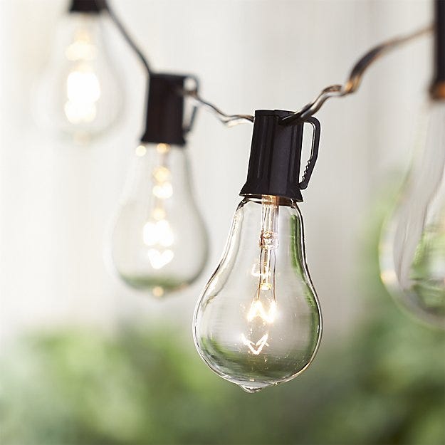 Crate and Barrel + Vintage Edison Bulb Outdoor String Lights