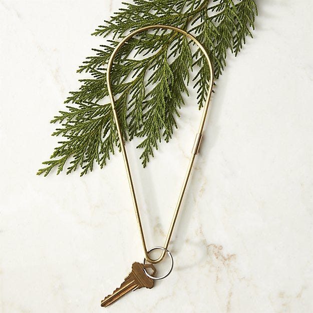 CB2 + Contour Extra Large Petal Brass Key Ring
