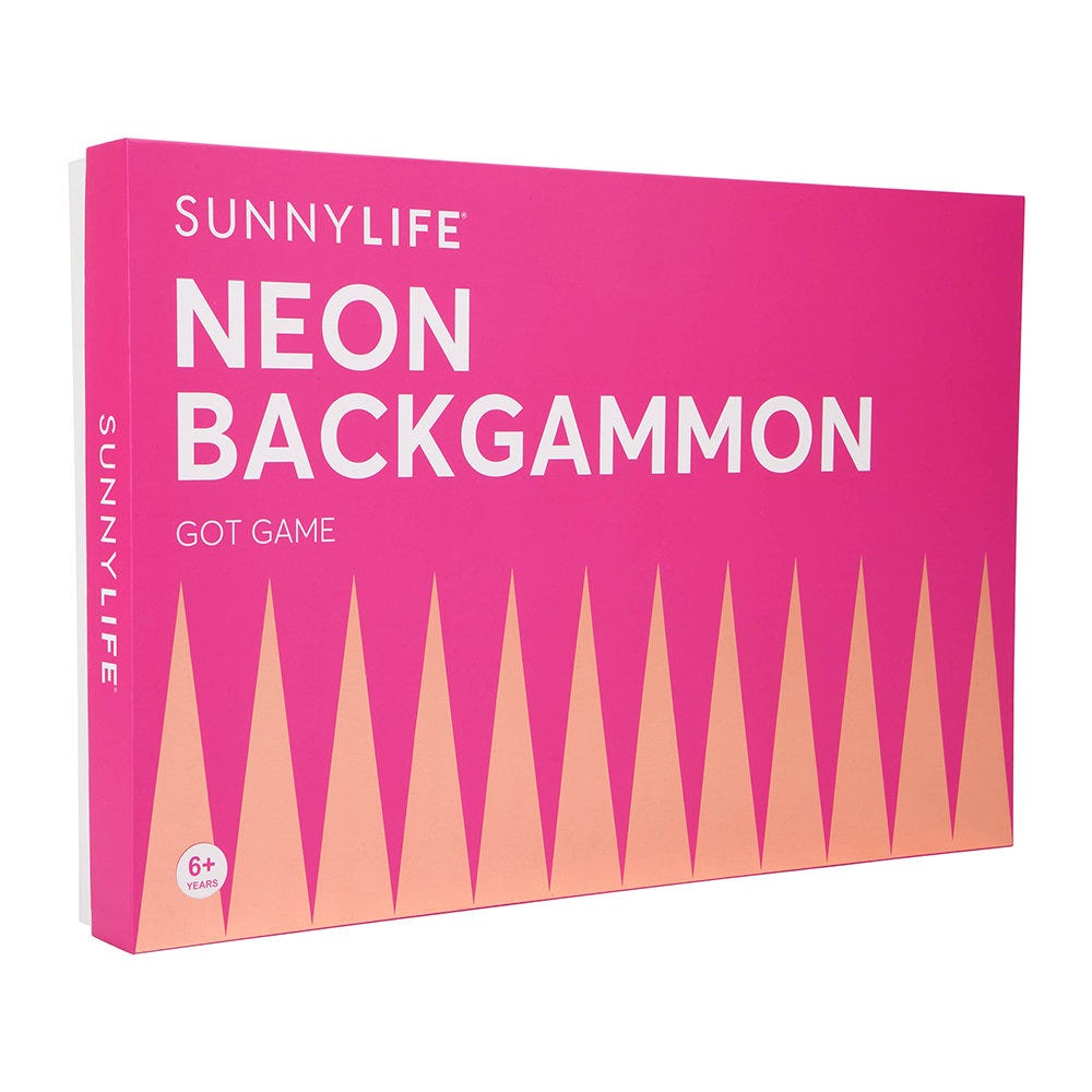 Sunnylife + Backgammon Lucite Set – Neon Orange & Neon Pink