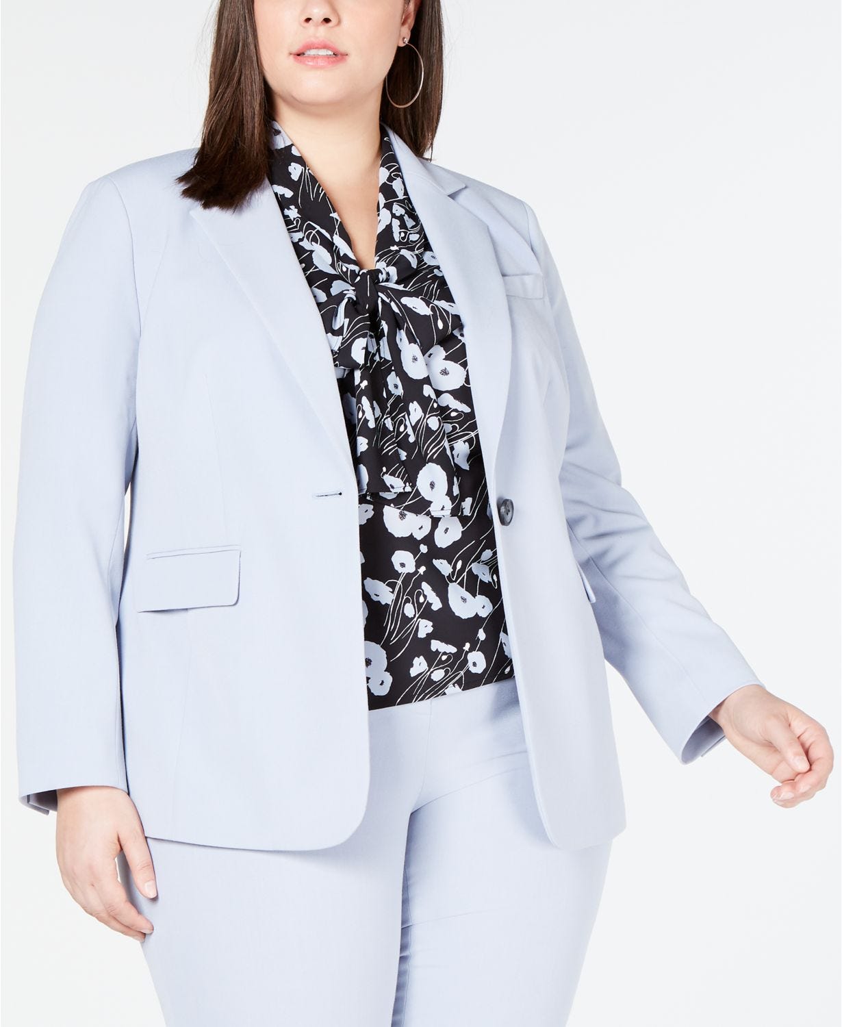 Bar III + Plus Size Single-Button Blazer