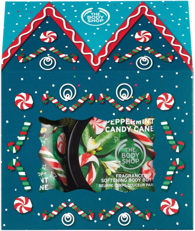 The Body Shop + Peppermint Candy Cane Body Care Trio