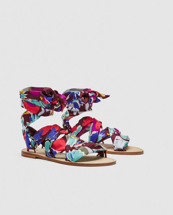 Zara + Flat Scarf Sandals
