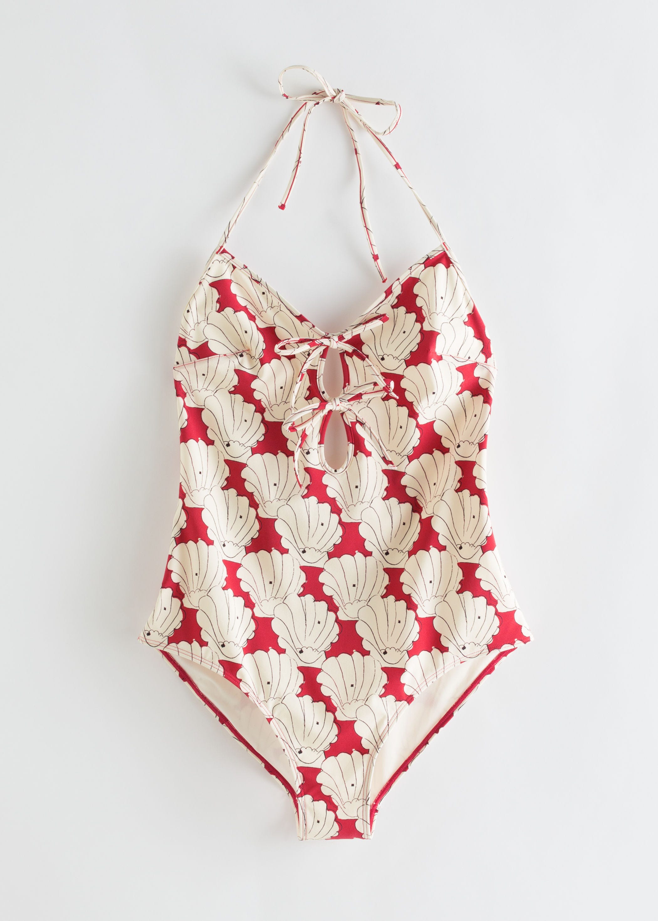 & Other Stories + Shell Print Halter Swimsuit