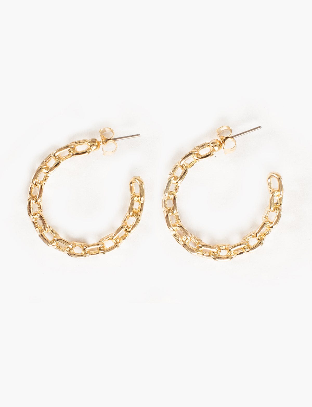 Pixie Market + Chain Link Gold Hoop Earrings