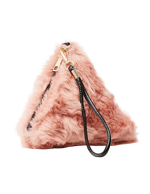 Charlotte Russe + Faux Fur Triangle Wristlet