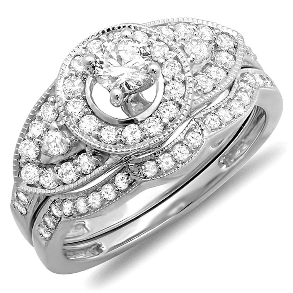 Dazzling Rock + 10K-Gold 1CT Diamond Ring Set With Matching Band