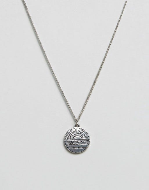 ASOS + Classics 77 disc pendant necklace in antique silver