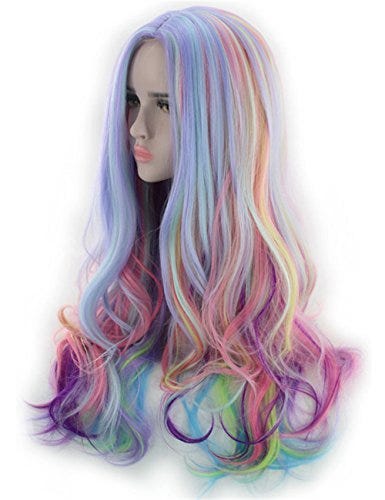 TopWigy + Curly Cosplay Multi Color Wig