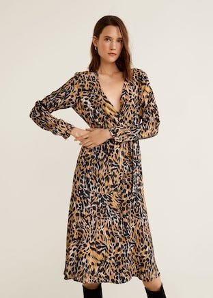 Mango + Leopard Midi Dress