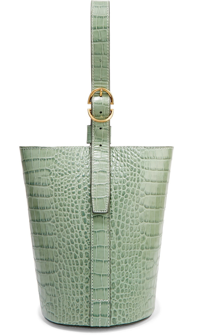 Trademark + Small Croc-Effect Leather Bucket Bag