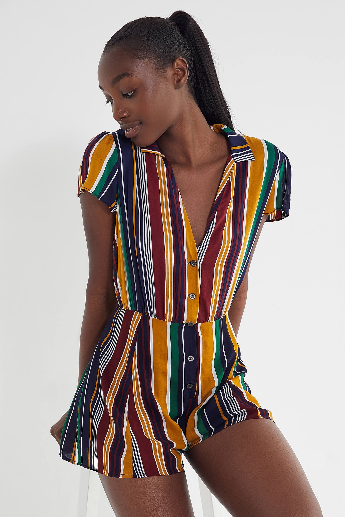 Urban Outfitters + Meant To Be Button-Down Romper