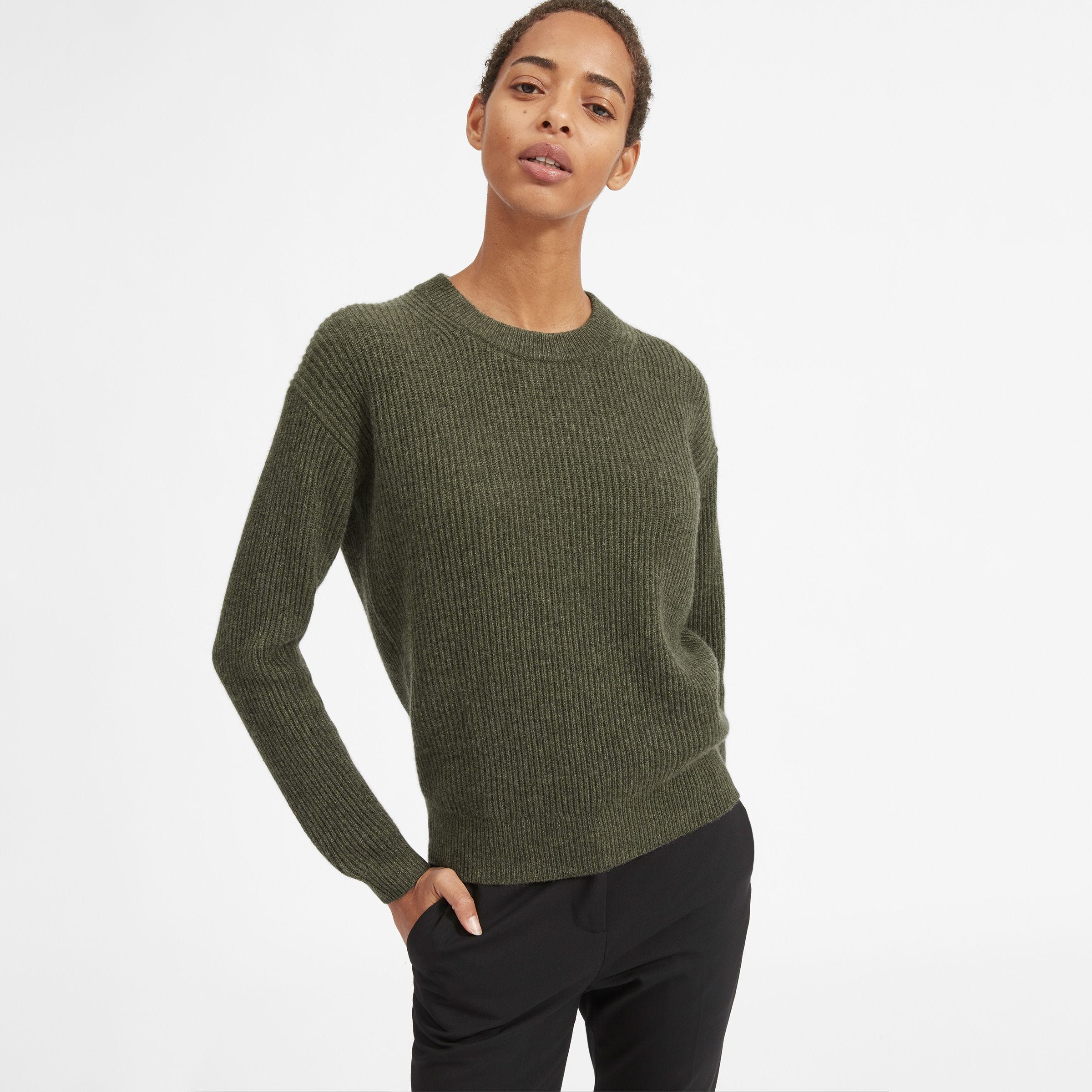 Everlane + The Cashmere Rib Round Crew